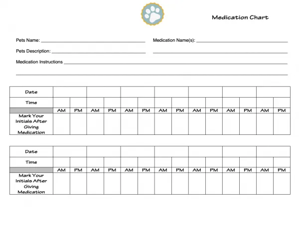 How to Fill Out a Medication Chart | Professional Pet Care Association